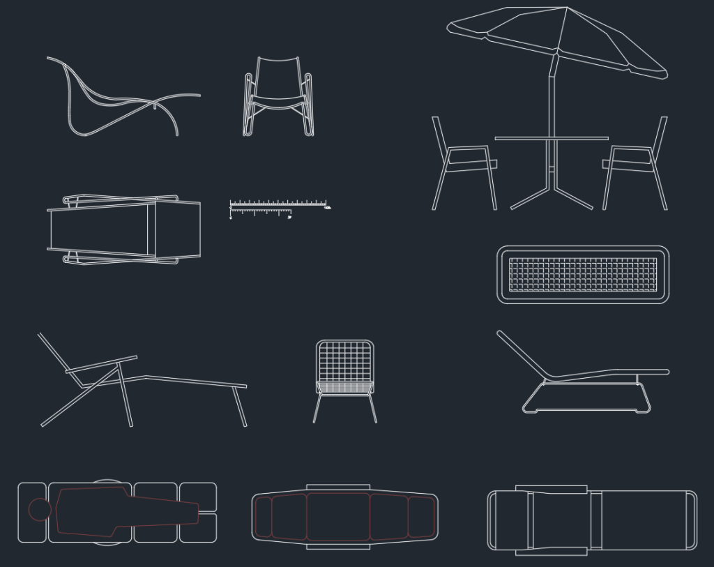 outdoor furniture cad block – DWG Drawing Hub