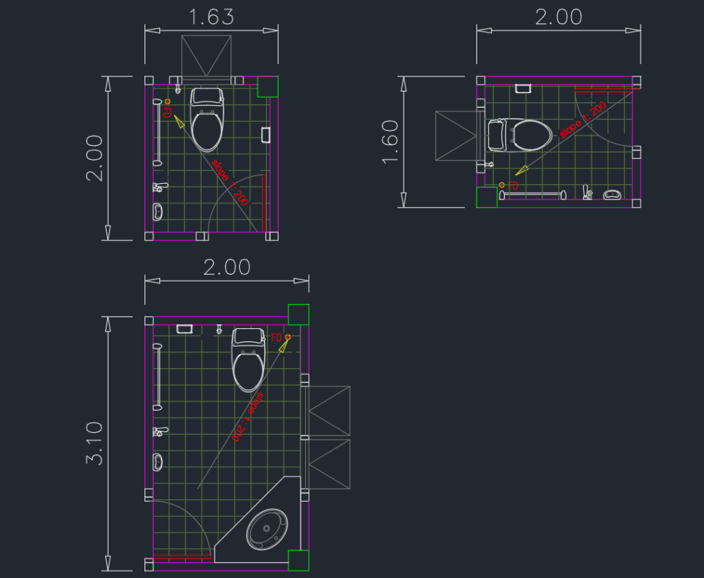 Small Toilet Plan View CAD Blocks | Free DWG Download